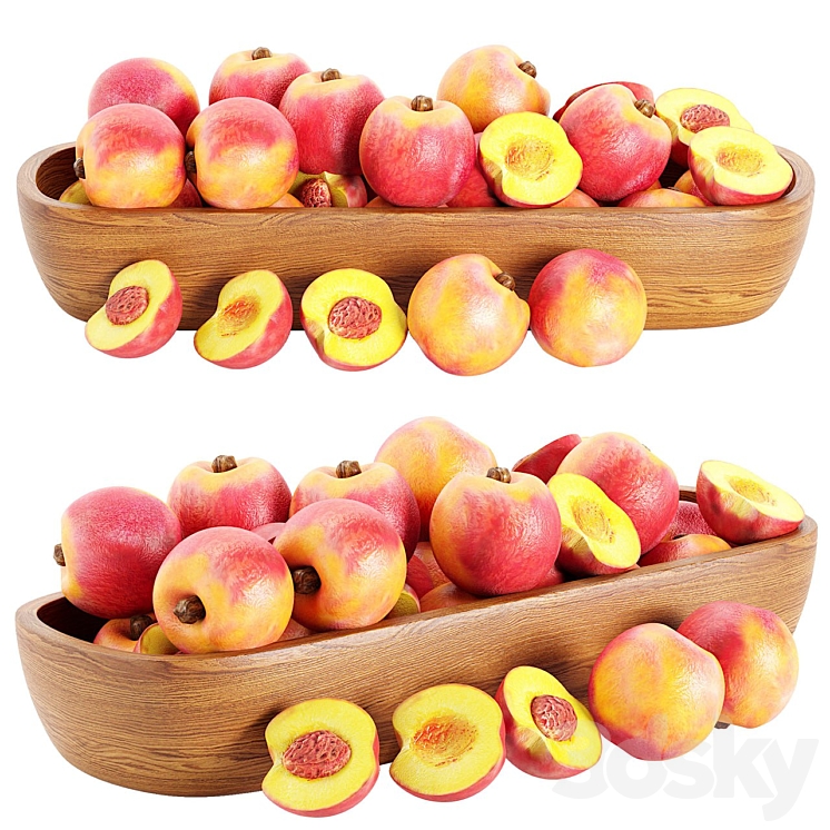 Peach fruits - Food and drinks - 3D model