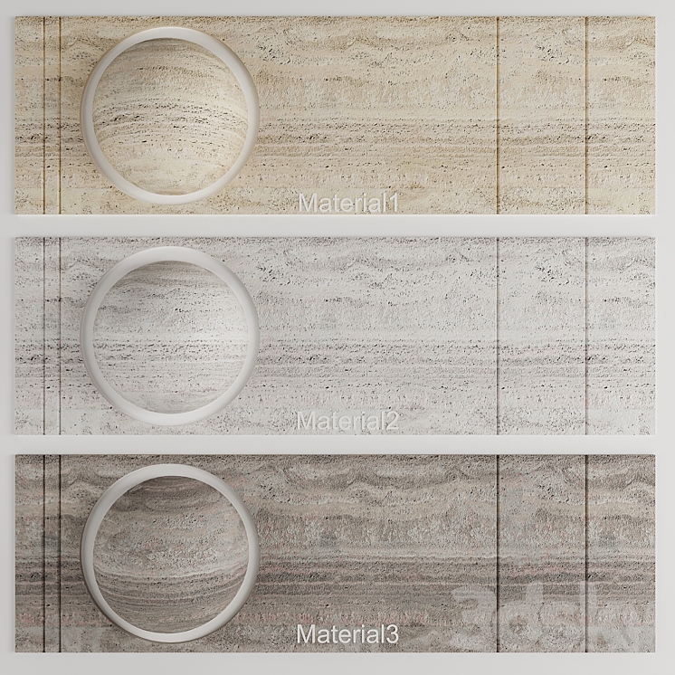 Travertine material Collection - Stone - 3D model