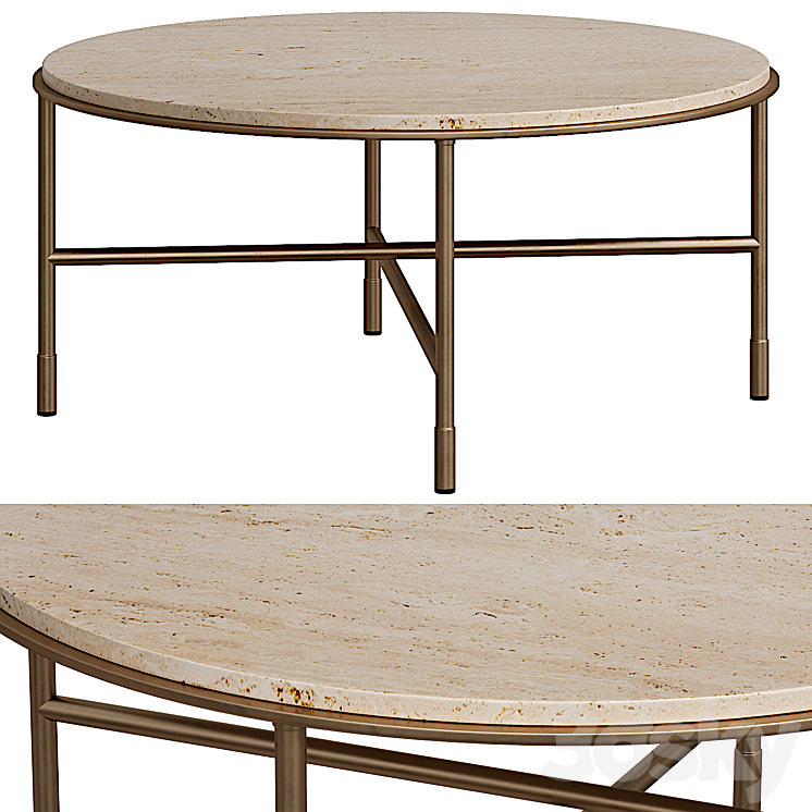 Fay Travertine Coffee Table - Table - 3D model