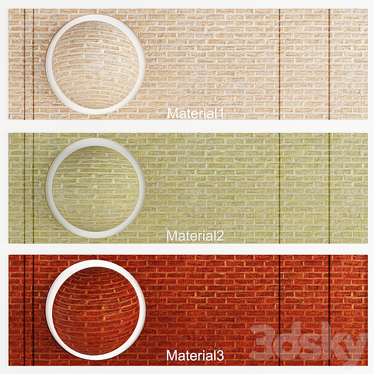 Brick Wall Material - Brick - 3D model