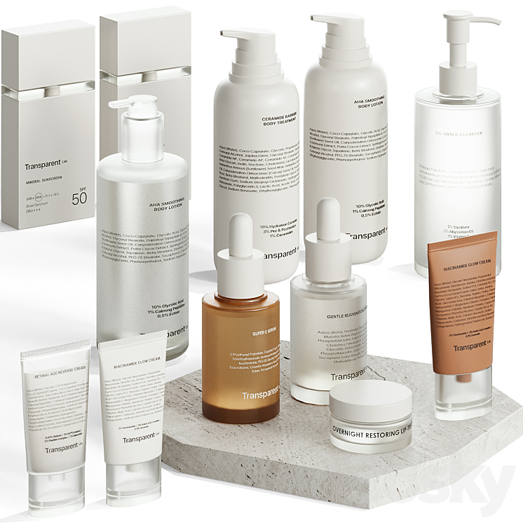 NICHE BEAUTY Transparent Lab cosmetics set - Bathroom accessories - 3D ...
