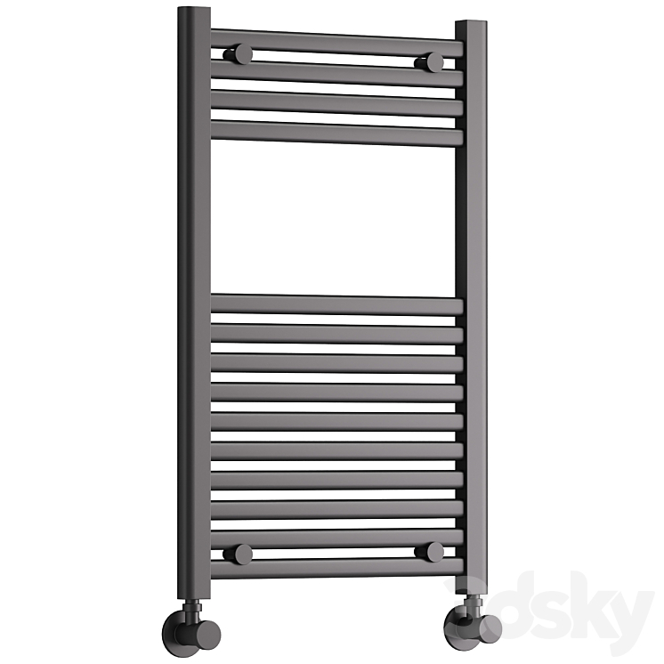 Brenton Matt Black Straight Heated Flat Towel Rail - Towel rail - 3D model