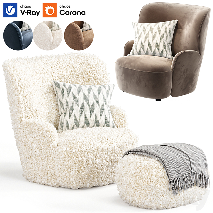 LOLL 09 Armchair By Gervasoni - Arm chair - 3D model