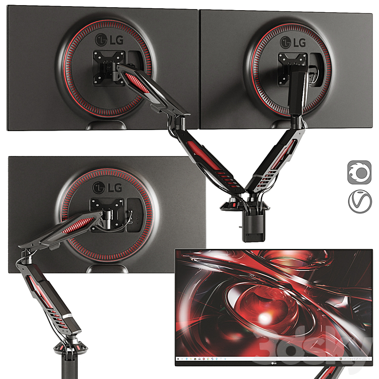 LG Monitors and MOUNT PRO Brackets - PC & other electronics - 3D model