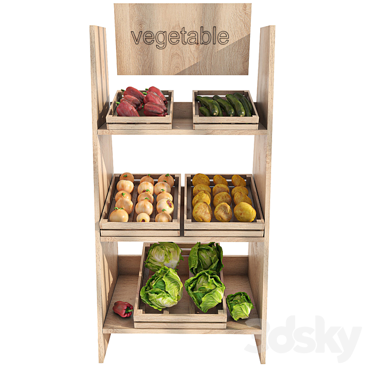 Vegetable shelf - Shop - 3D model