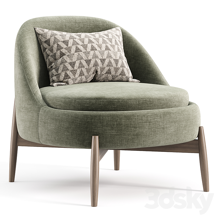 The Sendai chair by Minotti - Arm chair - 3D model