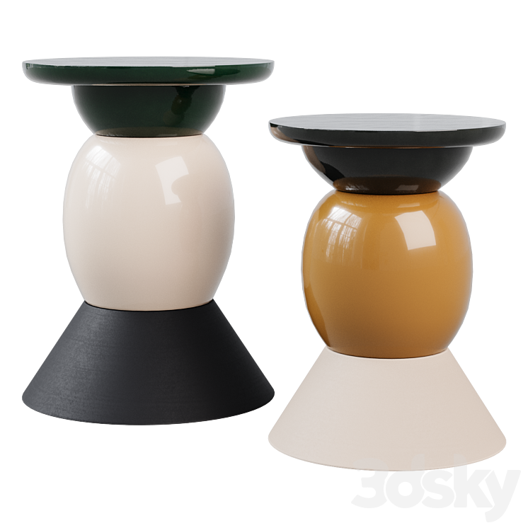 Shiny and matte side table from Zara Home x COLLAGERIE - Table - 3D model