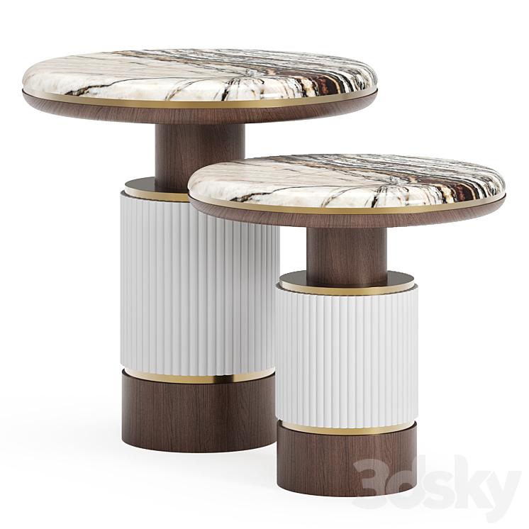 Twin Flute Side Table By Objects By Soch - Table - 3D model