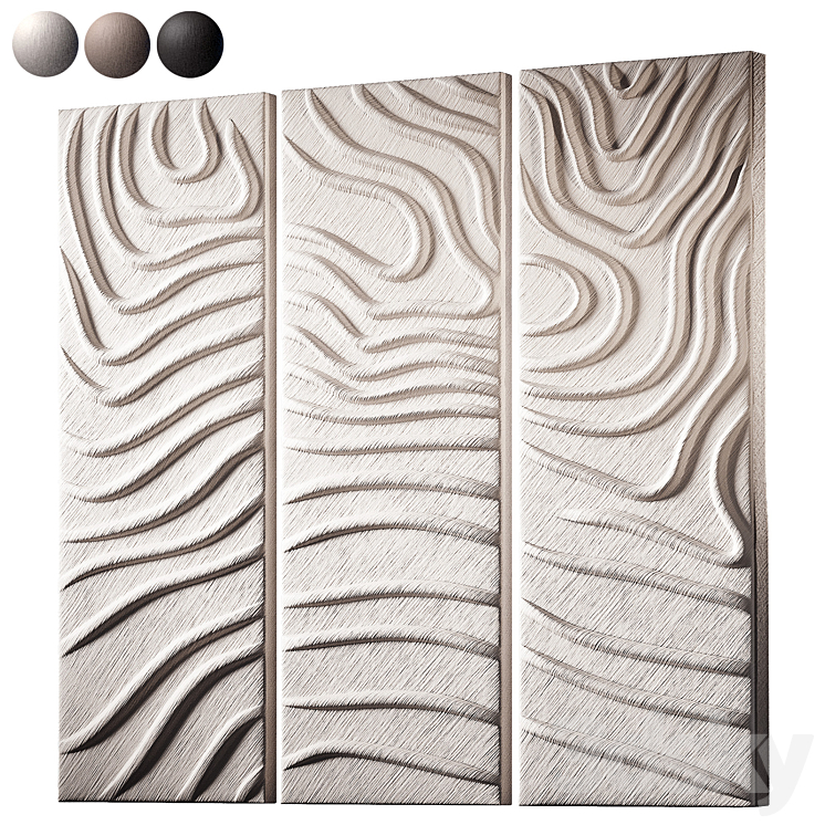 Wall art Sahara rattan wall decor by Palecek. Set of 3. - Frame - 3D model