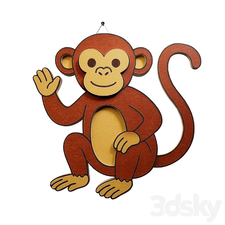 Wooden Wall Panel - Zoo Theme - Other decorative objects - 3D model