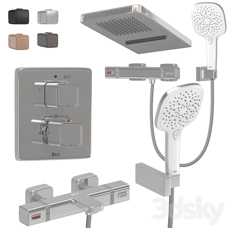 ROCA T1000 faucet set 02 - Faucet - 3D model