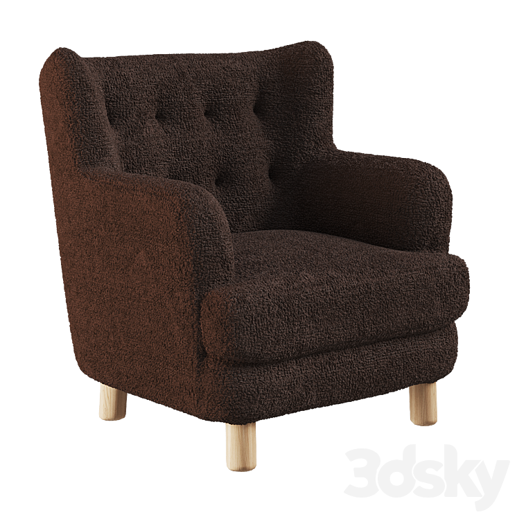 Safavieh - Rainier Wingback Accent Chair SFV5140A - Arm chair - 3D model