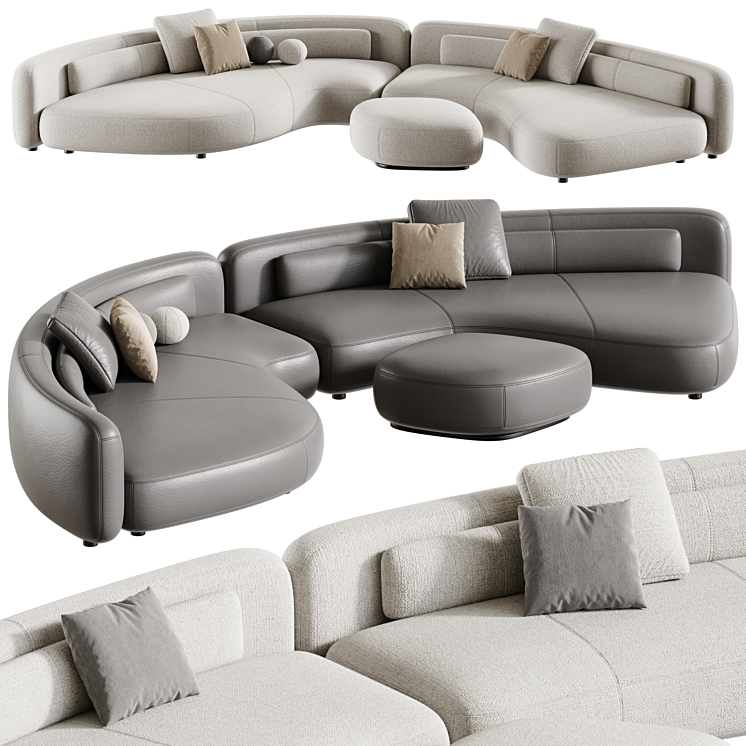 Minotti Bezier Sofa modular 03 - Sofa - 3D model