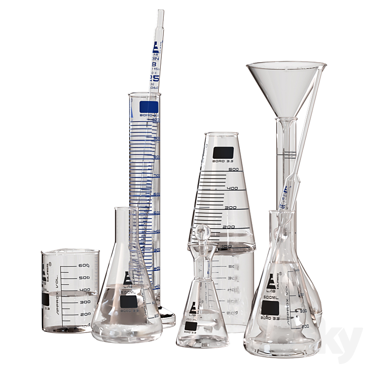 Lab Flasks Set - Miscellaneous - 3D model