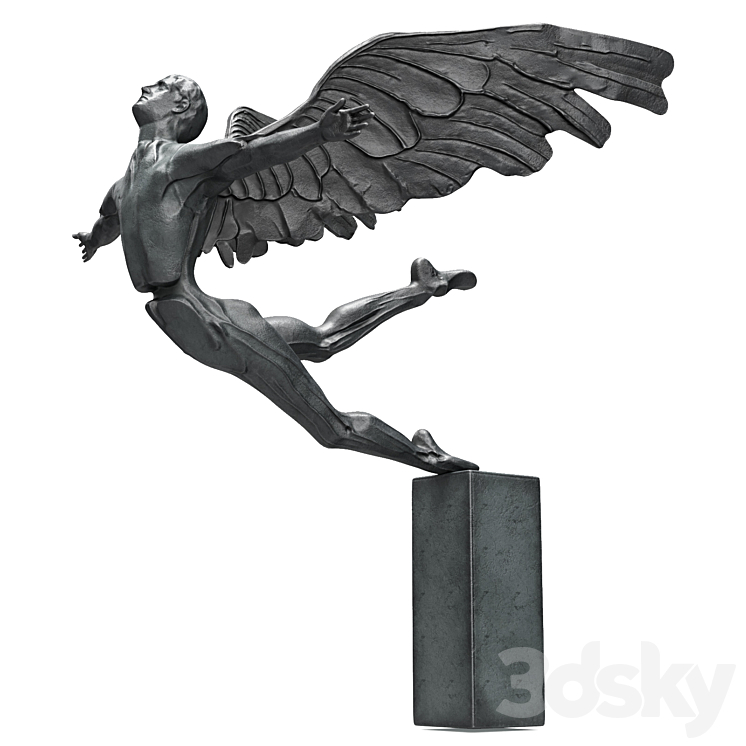 Falling angel sculpture - Sculpture - 3D model