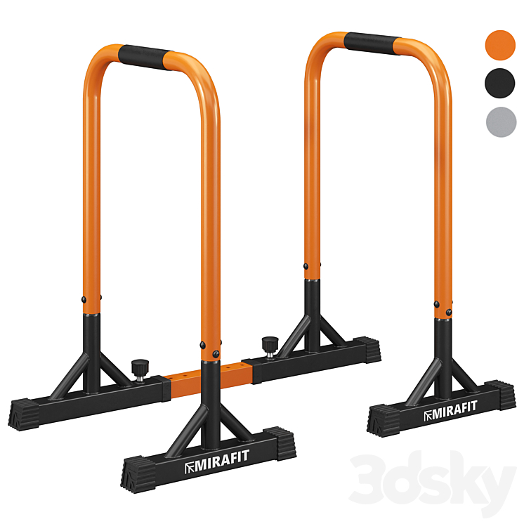 Mirafit Parallettes with Adjustable Extension Bar - Sports - 3D model