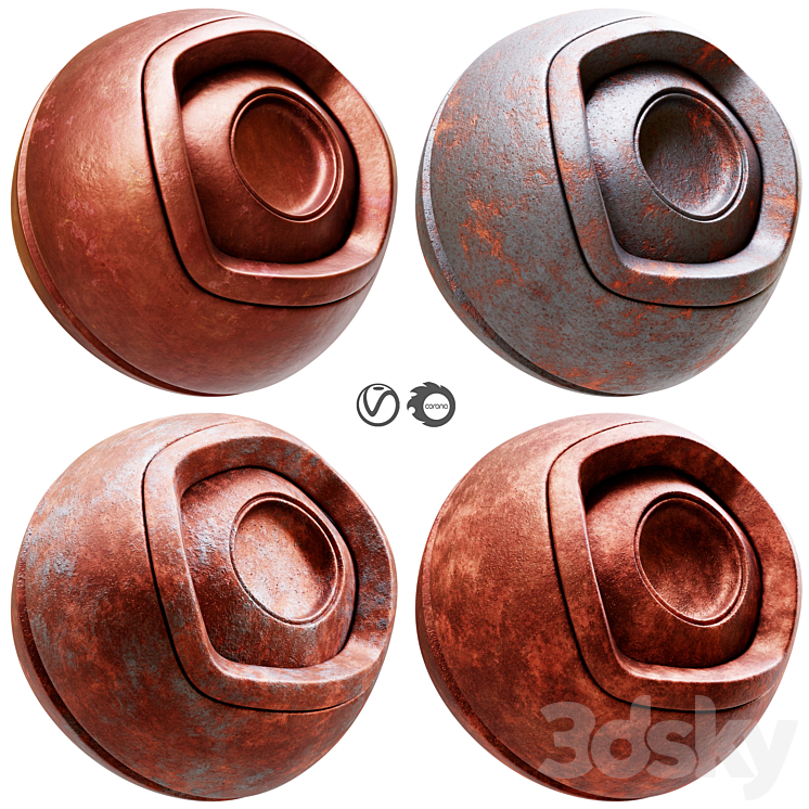 Rusted Iron PBR Material Vol 01 - Metal - 3D model