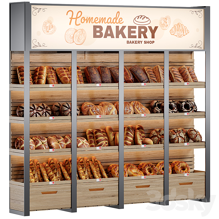 Bakery Shelf - Restaurant - 3D model