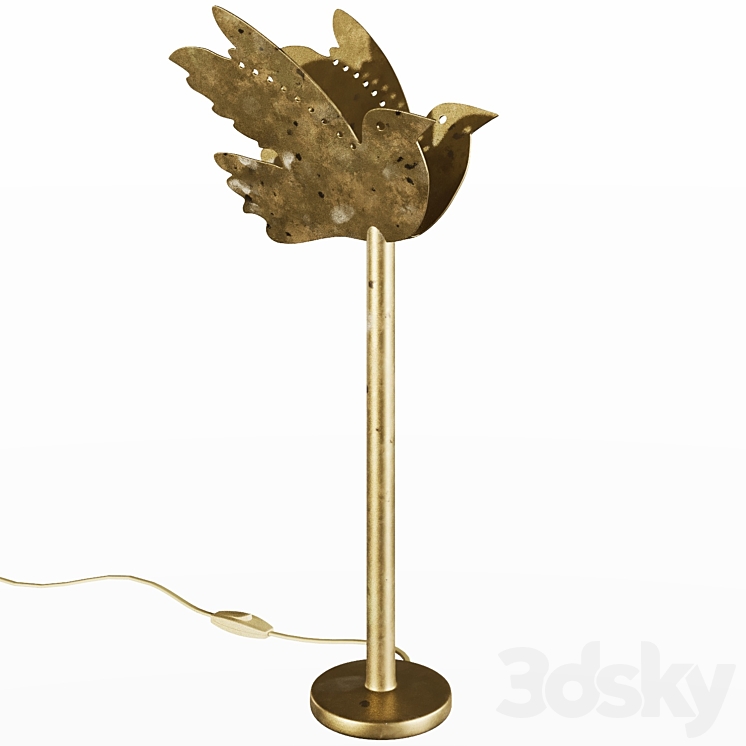 Brass Table Lamp with Birds by Alekos Fassianos - Table lamp - 3D model