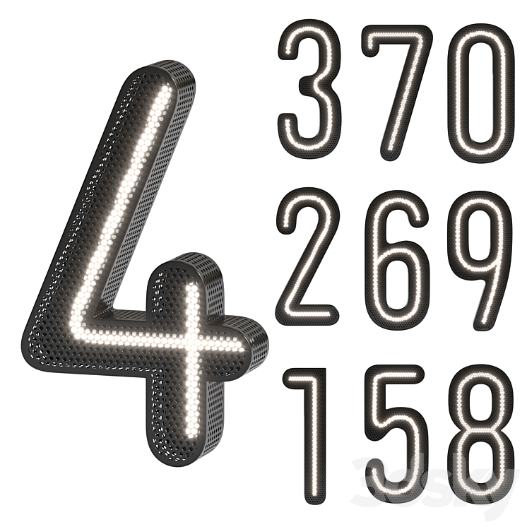 Signage No 001 Numbers Vol 01 - Technical lighting - 3D model