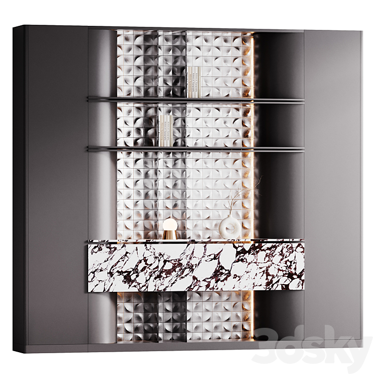 Marble Glow Display Cabinet 02 - Rack - 3D model
