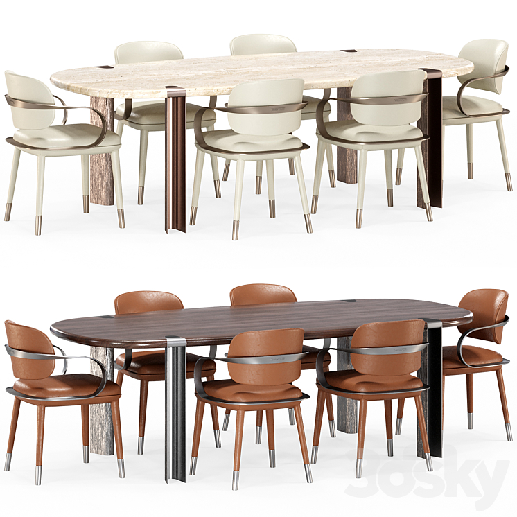 Dining set from Visionnaire factory, Mystic series table, Elixir series ...