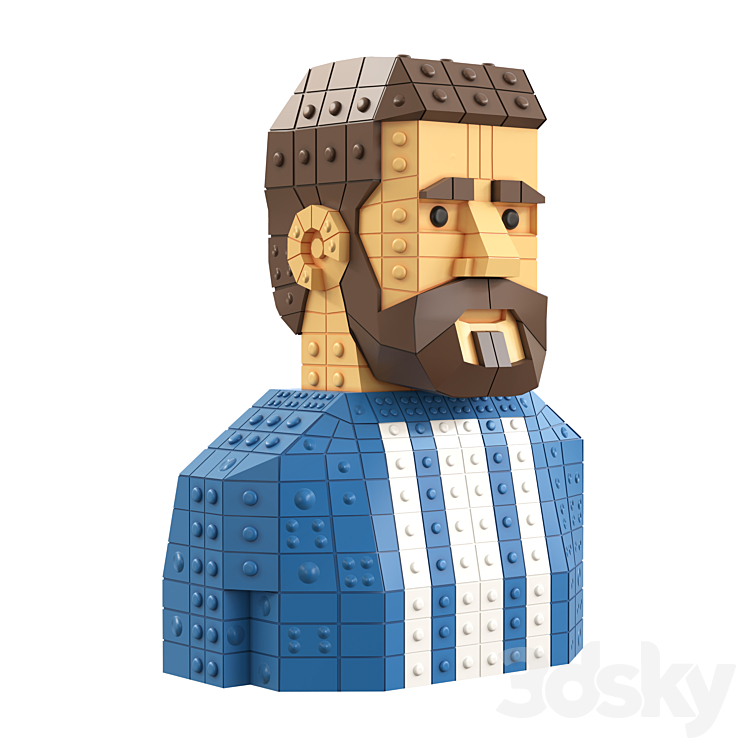 Leo Messi Lego - Sculpture - 3D model