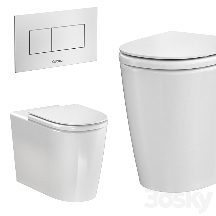 Caroma Liano Series II Toilet Suite - Toilet and Bidet - 3D model
