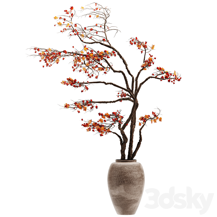 Autumn Maple Decorative Tree - Indoor - 3D model