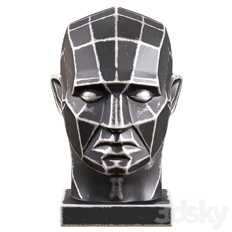 Sculpture polygonal male head - Sculpture - 3D model