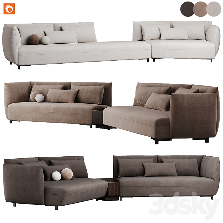Joan Modular Sofa by Poliform - Sofa - 3D model