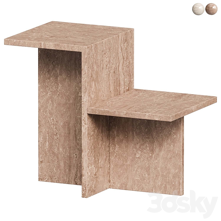 Melotte High Travertine Table - Table - 3D model