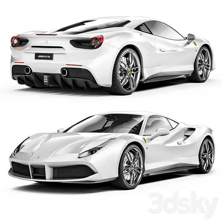 Ferrari 488 GTB 2016 - Ground Transport - 3D model