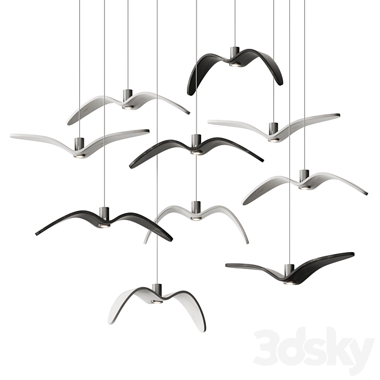 Brokis Night Birds Mini Pendant Lamp - Pendant light - 3D model