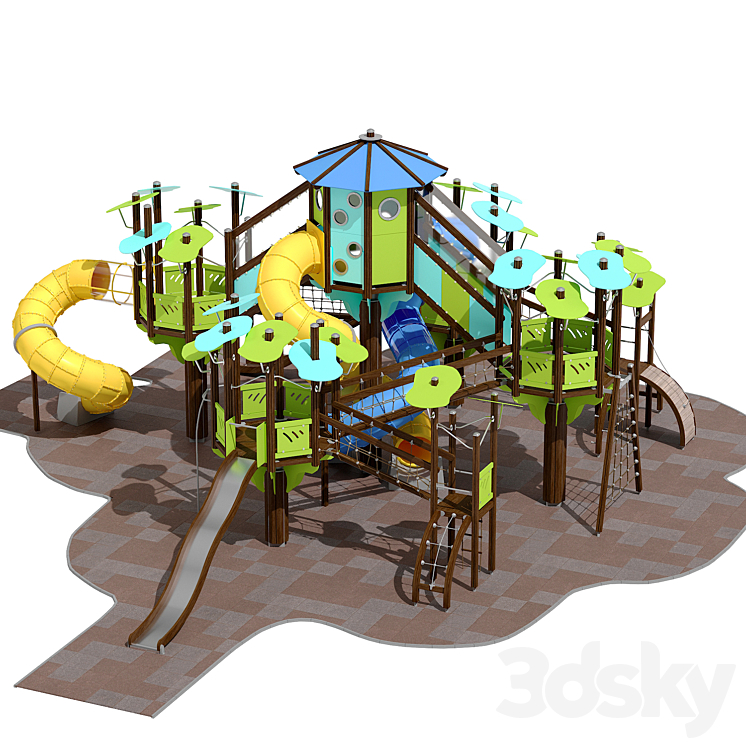 Children's play complex Adventure forest - Playground - 3D model