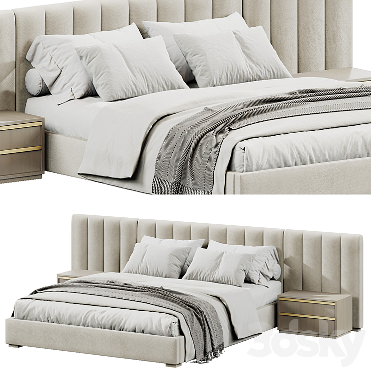 RH MODENA PANEL VERTICAL_rh modena bed panel vertical - Bed - 3D model