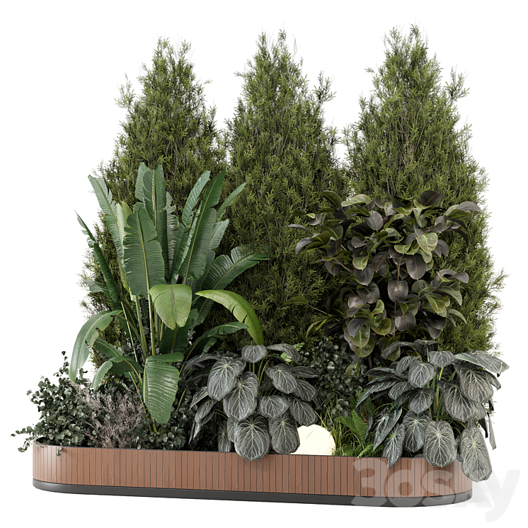 Backyard and Landscape Set Bush and Tree_Set 3662 - Outdoor - 3D model