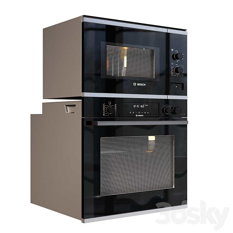 Bosch set Micro oven - Kitchen appliance - 3D model