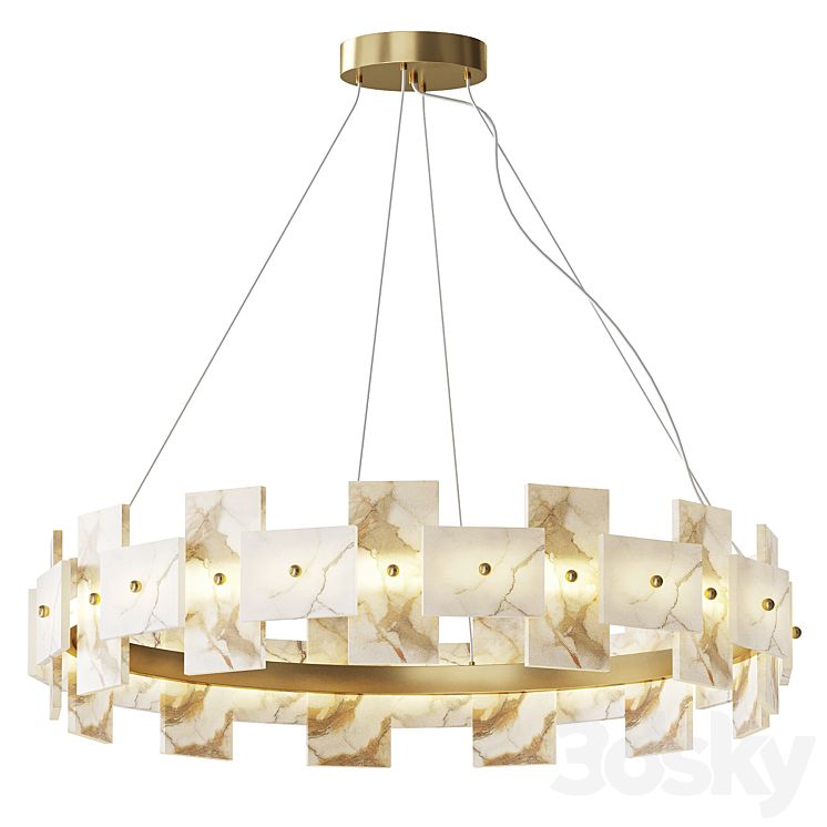 Alabaster Halo Chandelier - Pendant light - 3D model