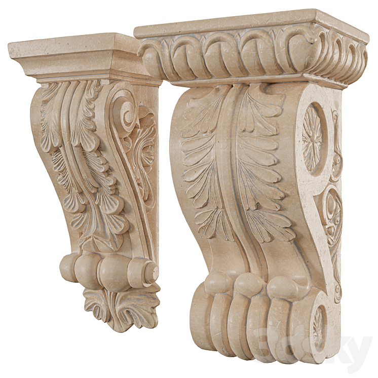 Ornate Decorative Corbel - Decorative plaster - 3D model