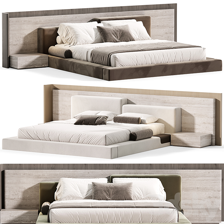 Double Bed 28 - Bed - 3D model