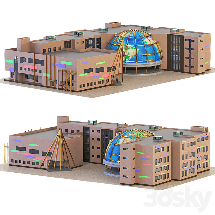 School building - Building - 3D model
