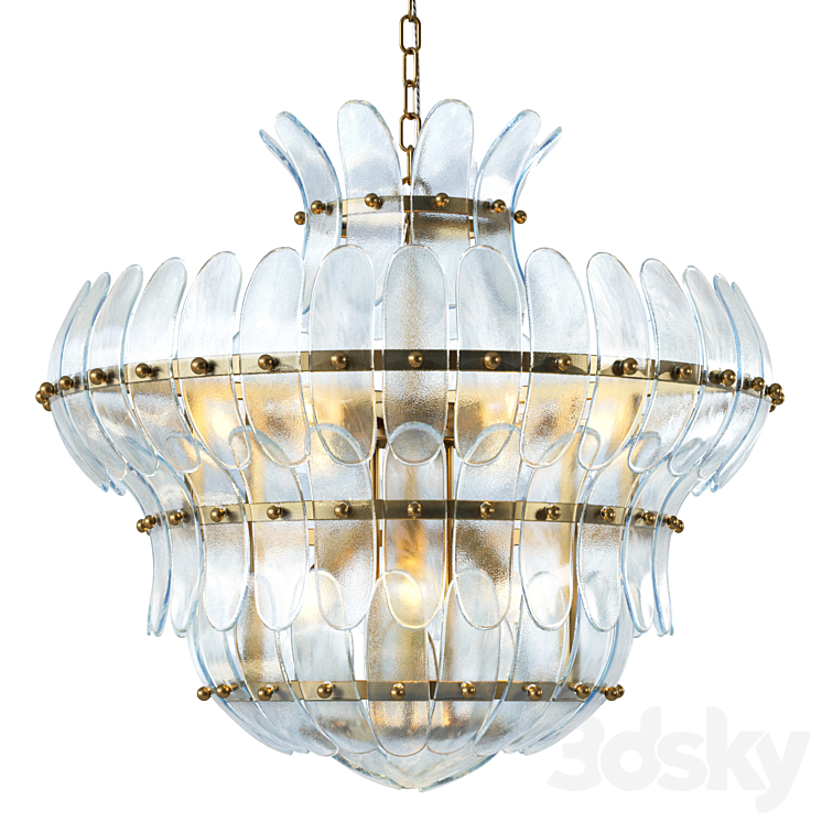 Arcade Pale Blue Glass Chandelier Jamie Young - Pendant light - 3D model