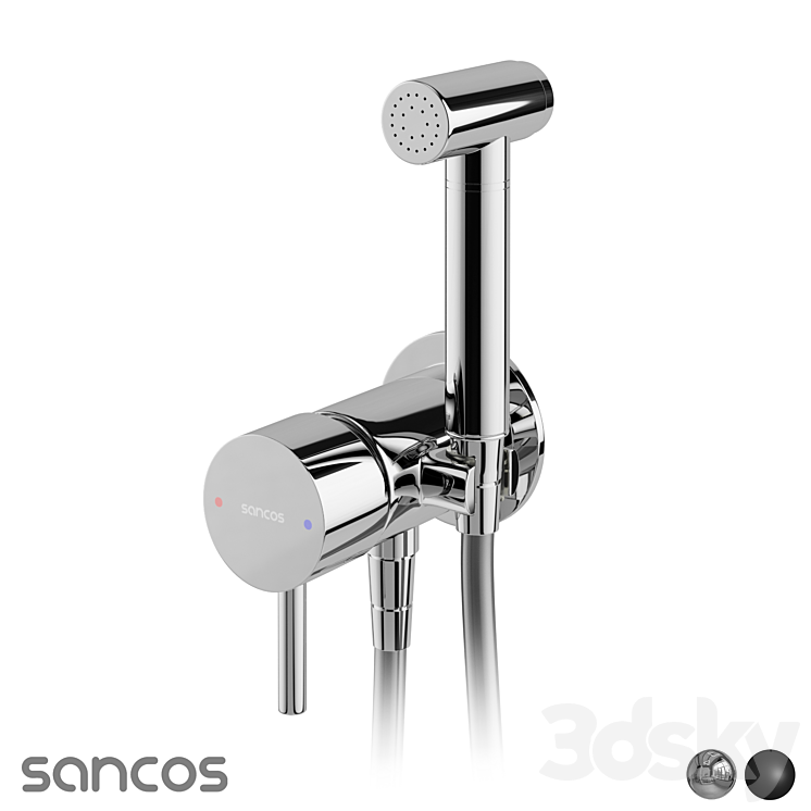 OM Hygienic shower Atom with mixer - Faucet - 3D model