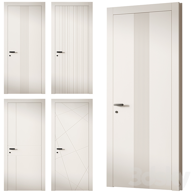 Linea Interior doors set 02 - Doors - 3D model