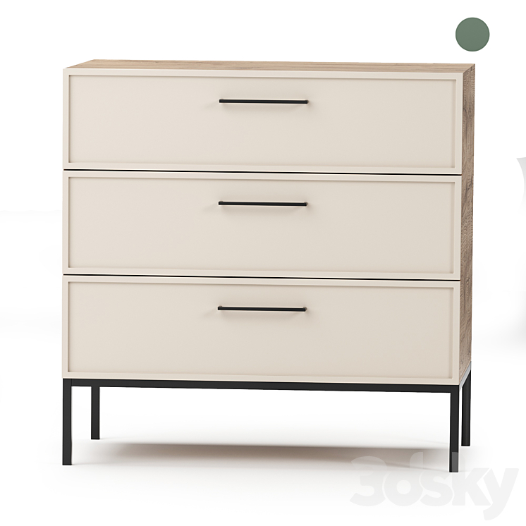 Chest of drawers with three drawers - Sideboard & Chest of drawer - 3D ...
