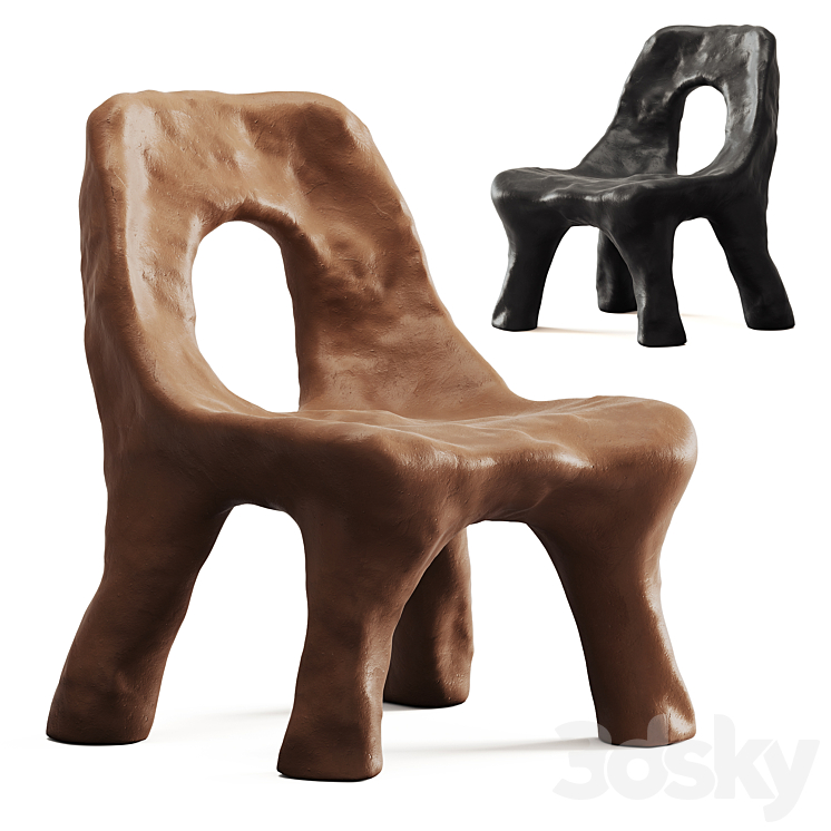 Sculpture-style leisure chair Husk Design - Arm chair - 3D model
