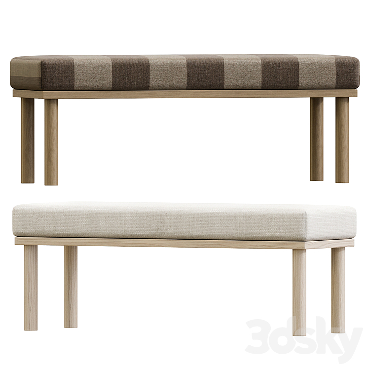 Scandi Upholstered Bench - Other soft seating - 3D model