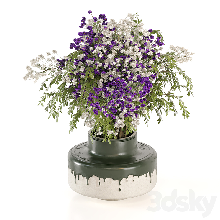 Collection Bouquet Plants Handmade Pot_Set 3750 - Bouquet - 3D model