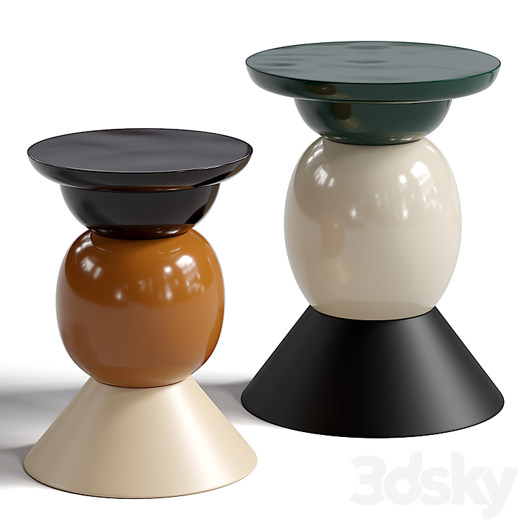 SHINY AND MATTE SIDE TABLE X COLLAGERIE - Table - 3D model
